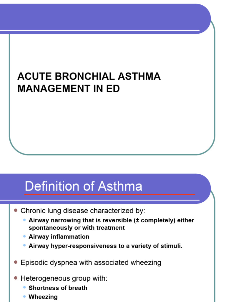 Acute B.athma Management | PDF | Asthma | Cough