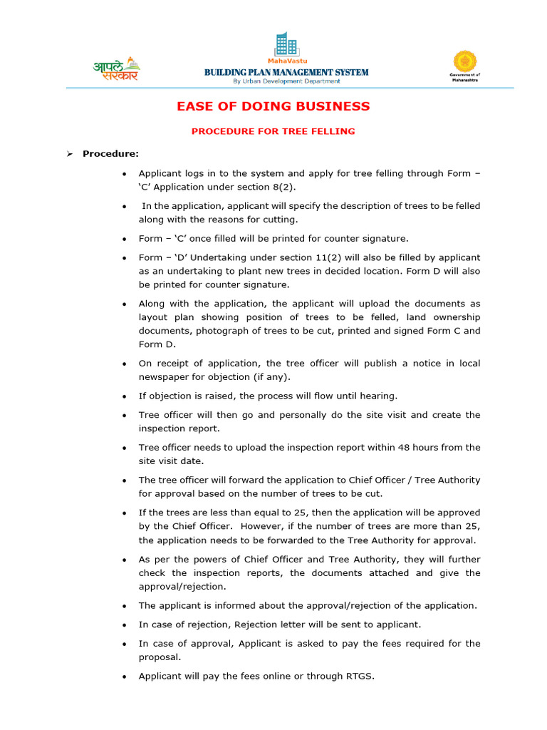 Tree Felling Procedure | PDF