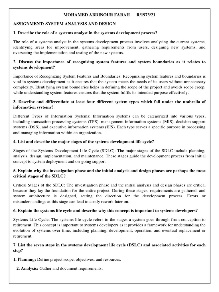 Mohamed Abdinour Assignment | PDF | Software Development Process ...