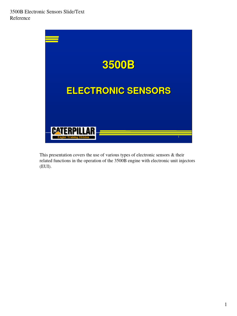 3500B Electronic Sensors Overview | PDF | Turbocharger | Pressure ...