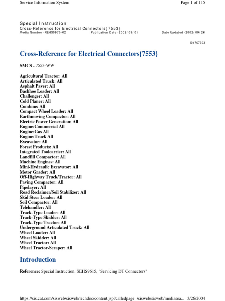 REHS0970 - Cross reference for Electrical Connectors | PDF | Electrical ...