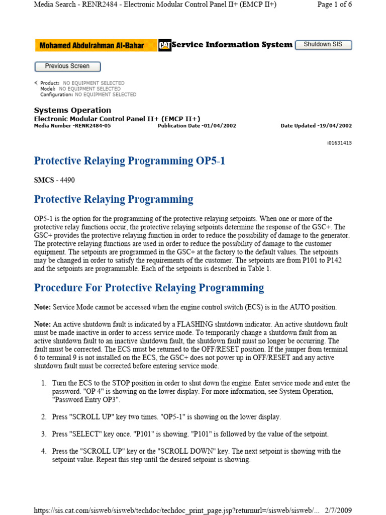 Emcp2+ 0P5-1 Orotective Relay Programming | PDF | Electrical ...