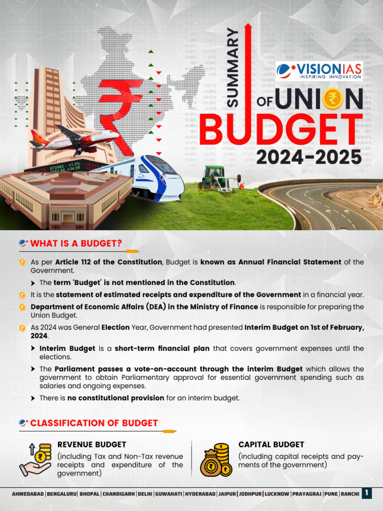 VisionIAS Union Budget December 2024 Summary of Union Budget 2024-25 ...