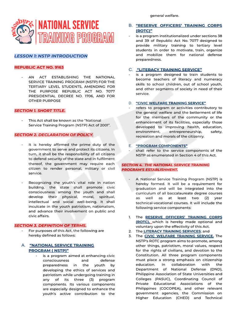 National Service Training Program | PDF
