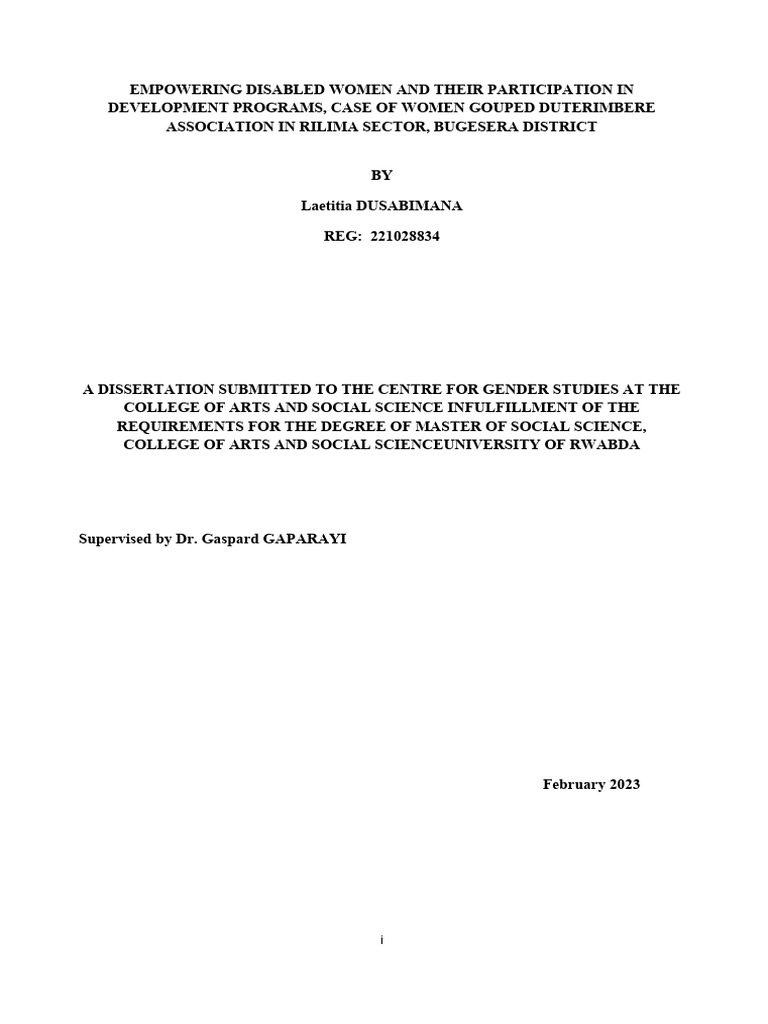 Dissertation Book Full Version | PDF | Disability | Empowerment