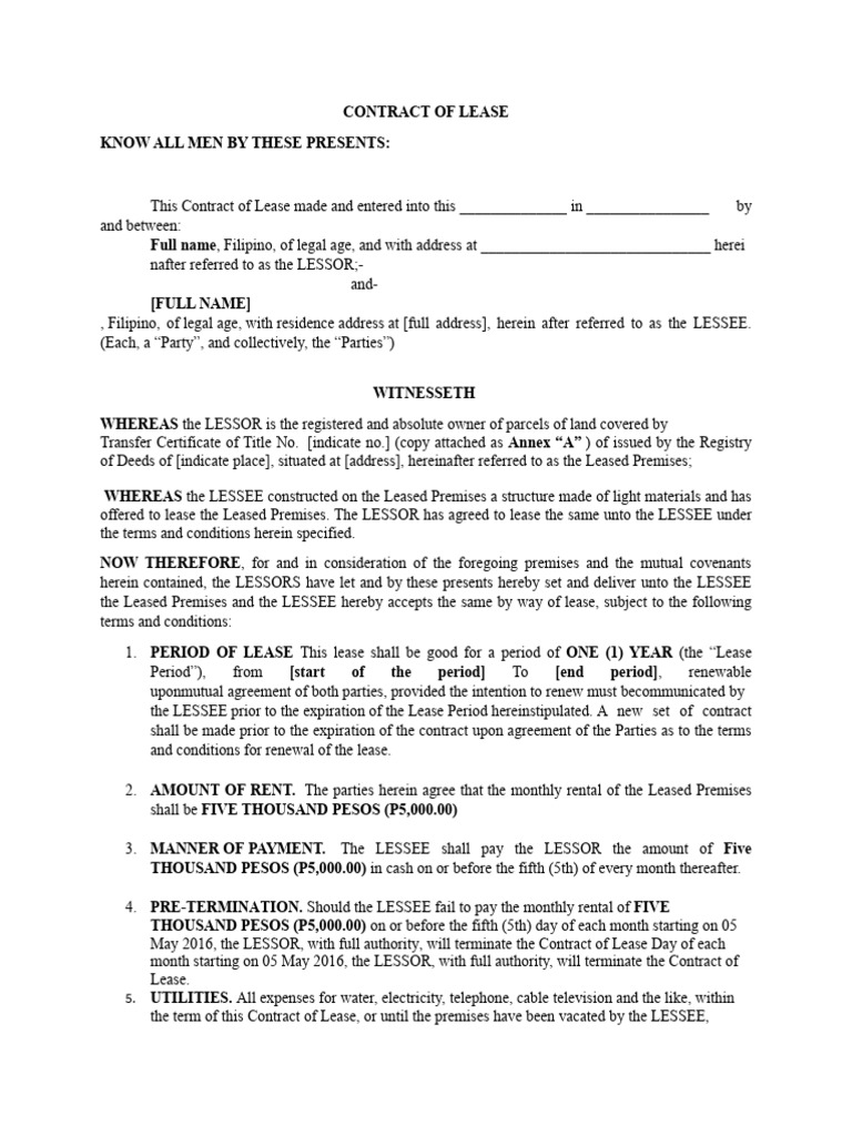Lease Agreement Template for Property | PDF | Lease | Renting