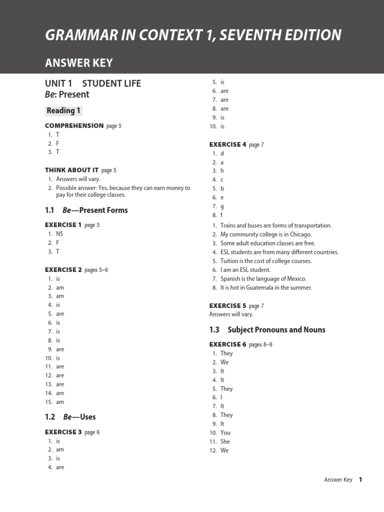 Level 1 Answer Key | PDF | Plural | Yosemite National Park