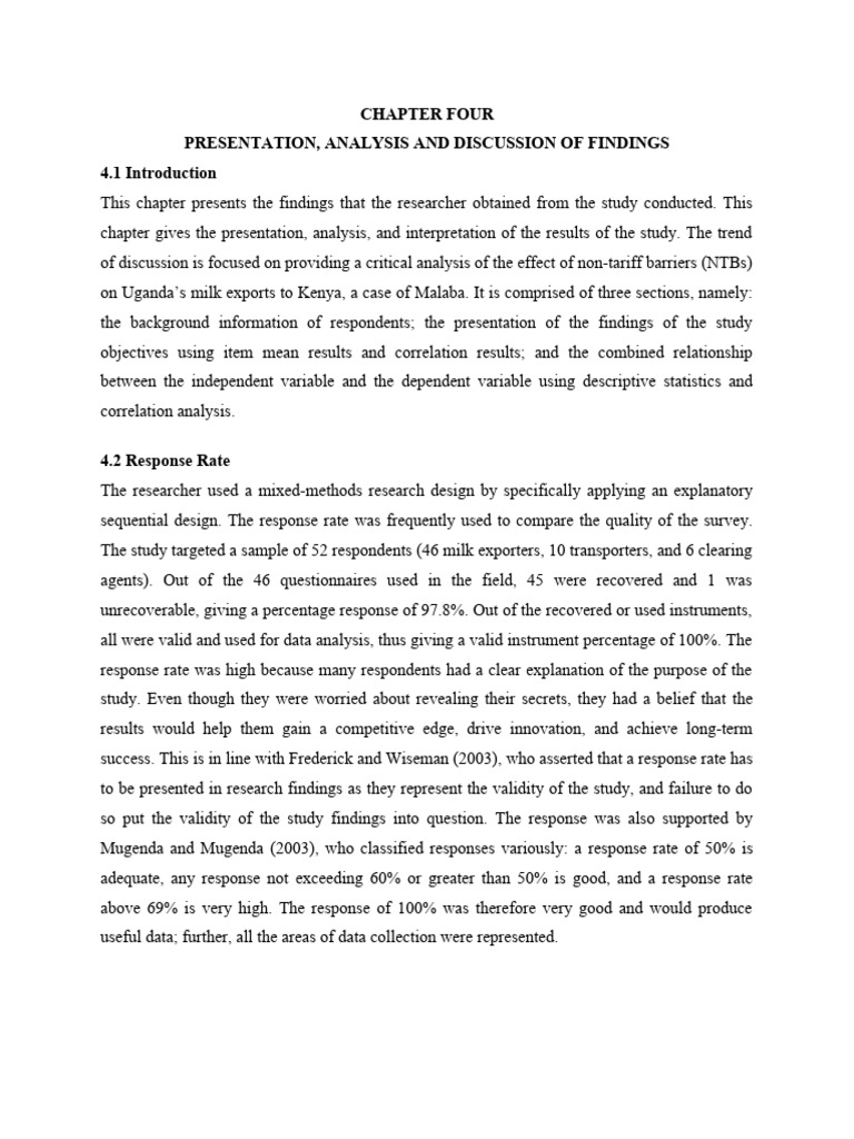 Data Analysis Chapter Four And Five Pdf Coefficient Of Determination Regression Analysis