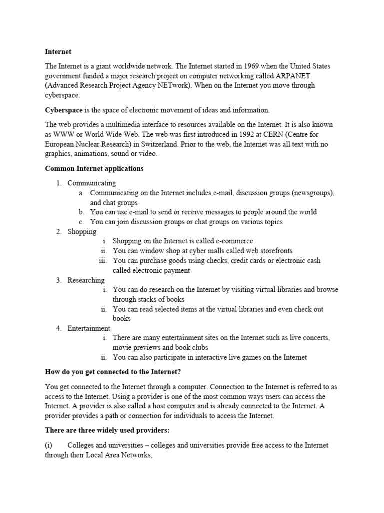 Internet Notes | PDF | World Wide Web | Internet & Web