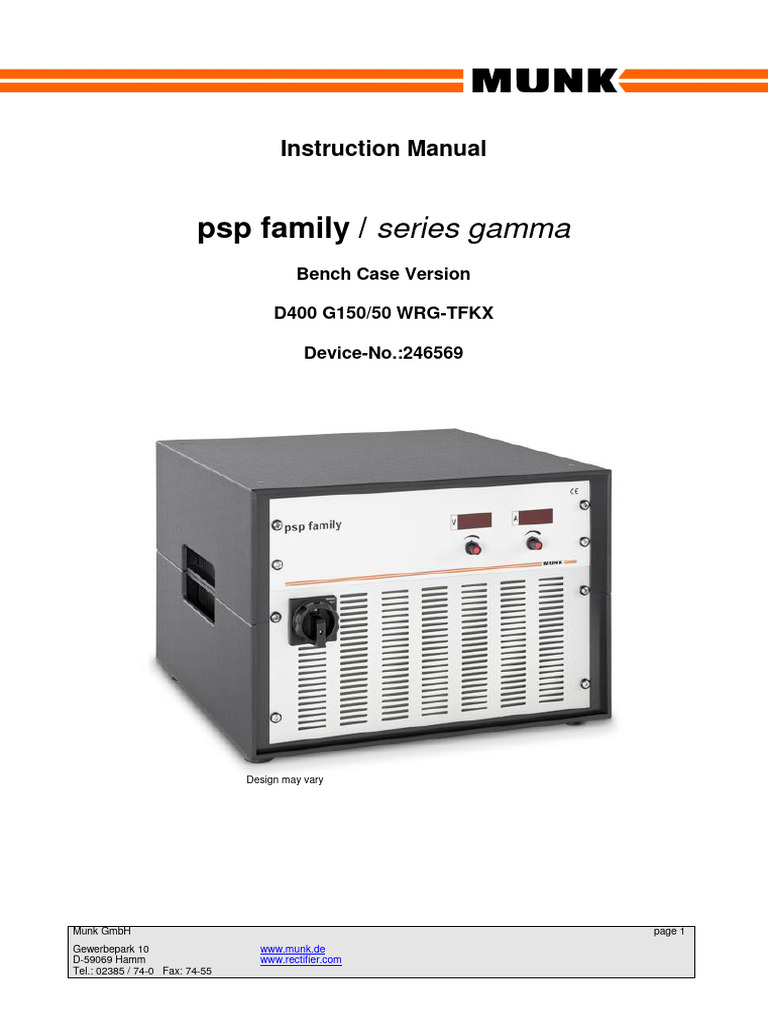 PSP Family / Series Gamma: Instruction Manual | PDF | Rectifier | Power ...