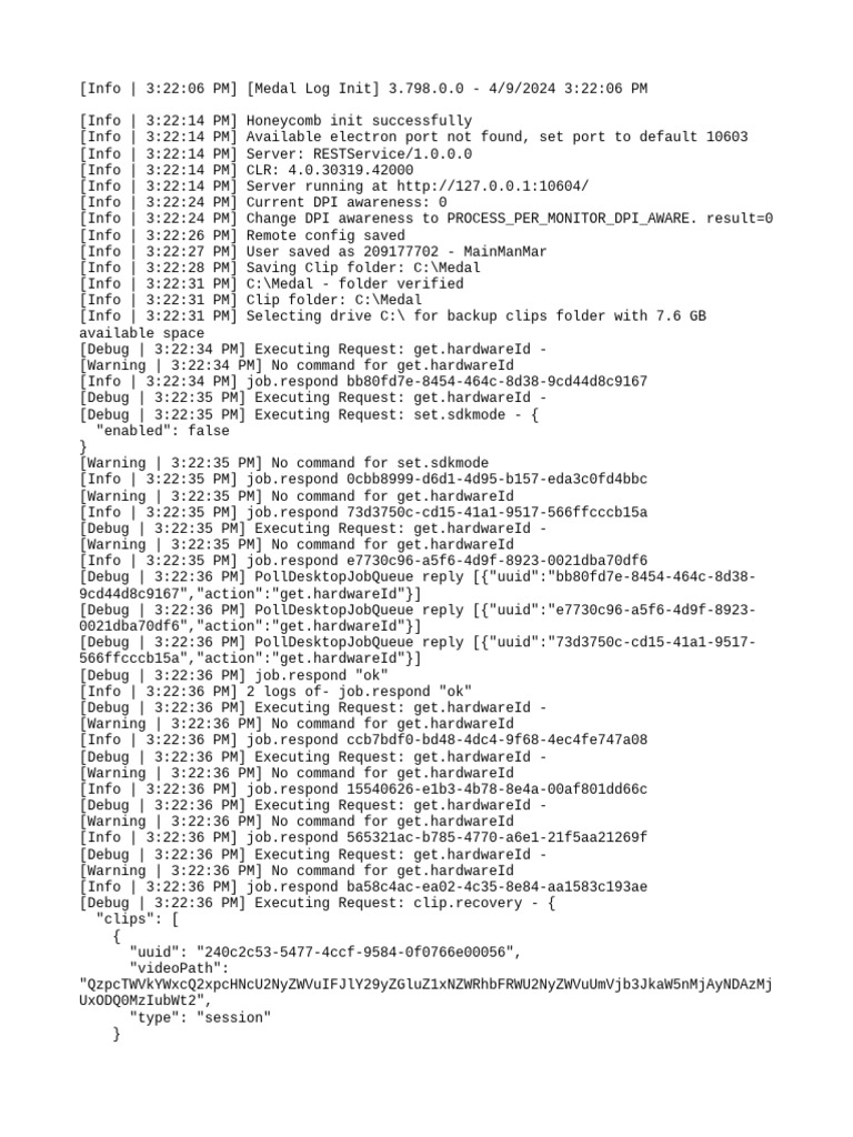 Medal App Log: Initialization & Settings | PDF | Keyboard Shortcut | Input/Output