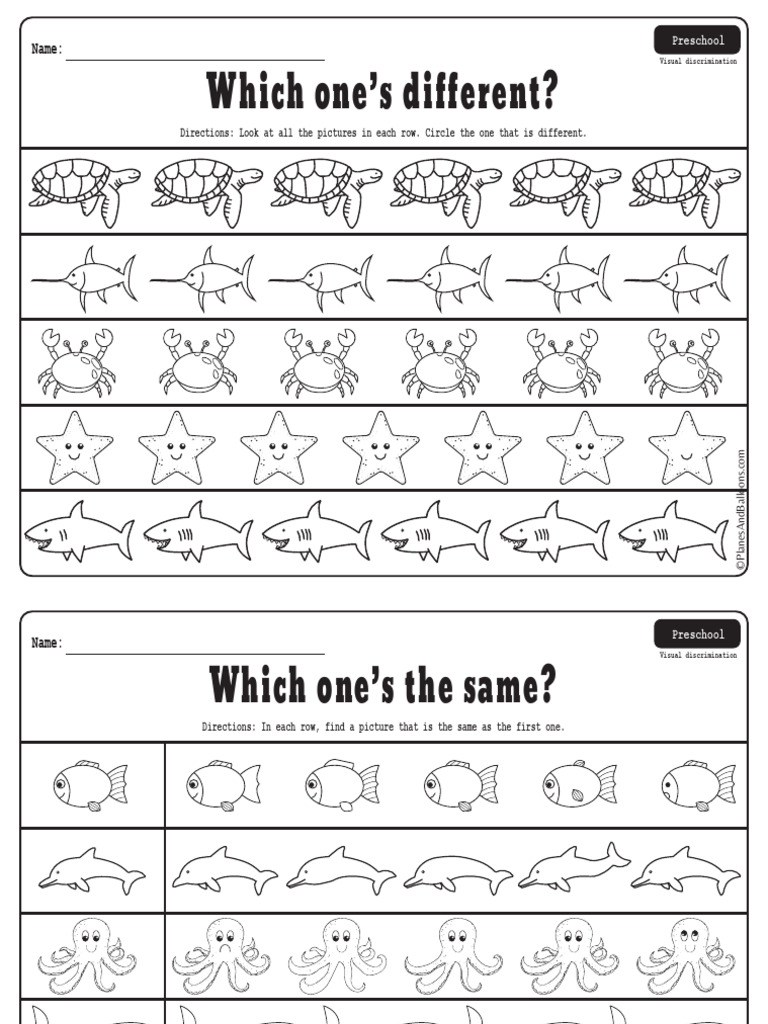 Preschool Visual Discrimination Activities | PDF