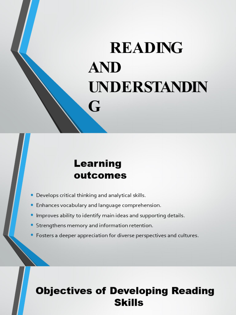 Reading and Understanding | PDF | Reading Comprehension | Speed Reading
