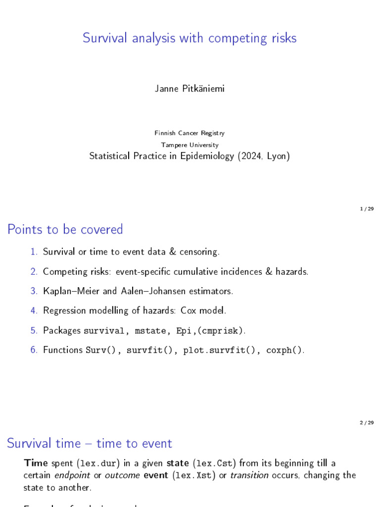 Survival Competing Risk | PDF | Statistical Analysis | Teaching Mathematics