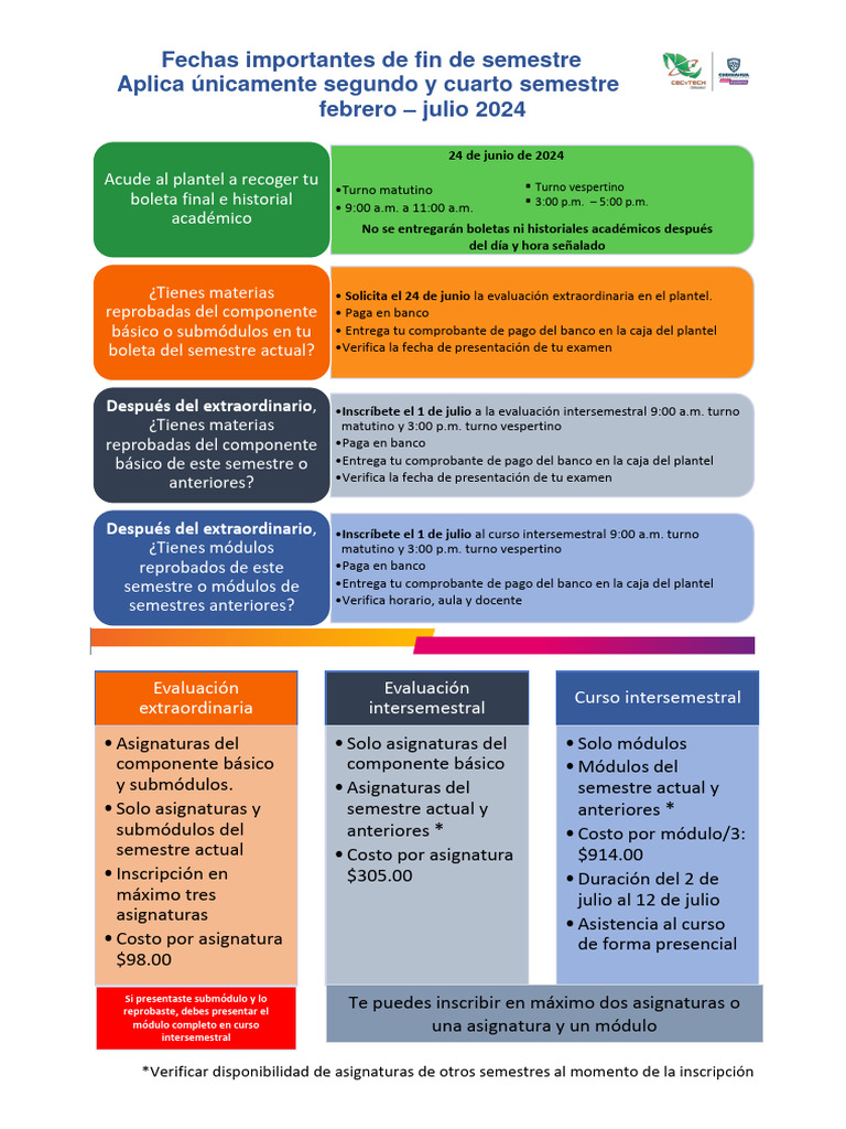 V2 Fechas Fin de Semestre Segundo y Cuarto | PDF