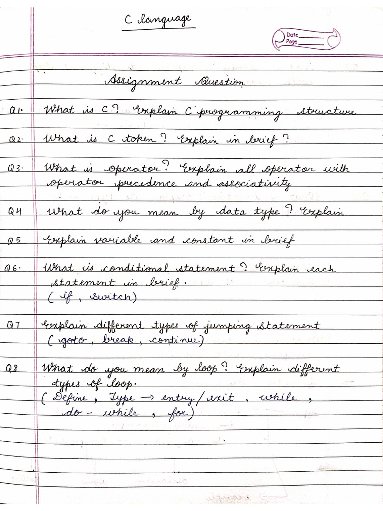 1 Assignment C Language | PDF