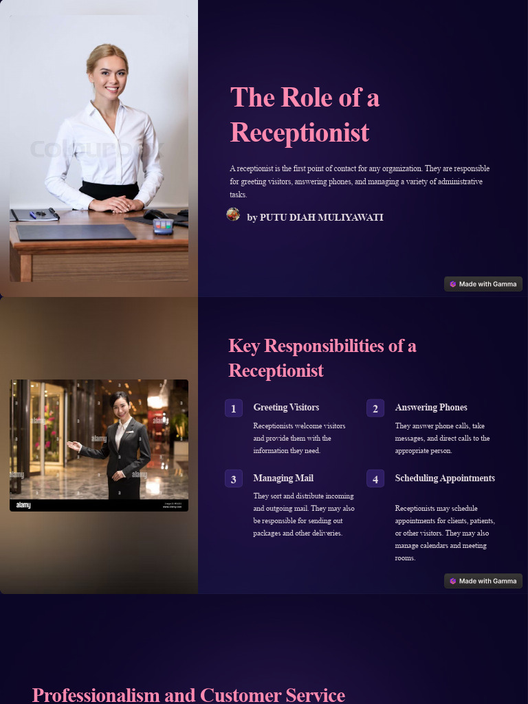The Role of A Receptionist | PDF | Communication | Human Communication