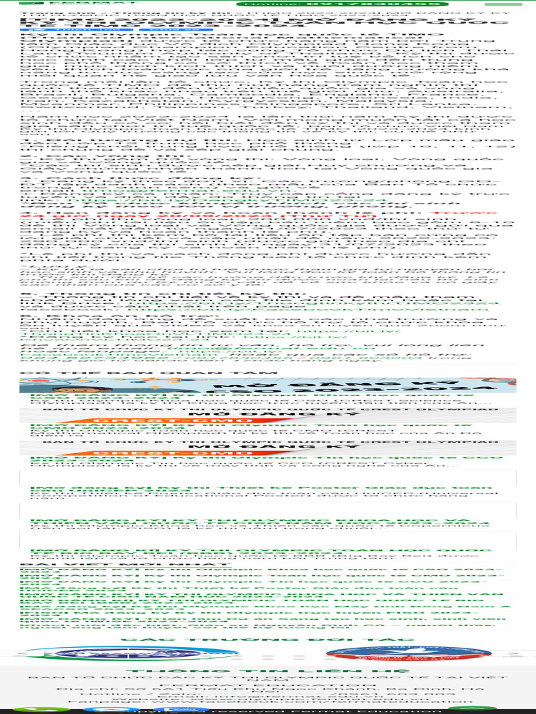 (TIMO 2023-2024) MỞ ĐĂNG KÝ KỲ THI OLYMPIC TOÁN HỌC QUỐC TẾ TIMO 2023-2024 - Fermat Education | PDF