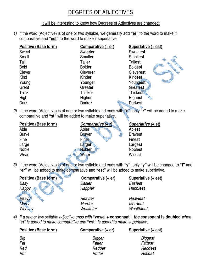 Degrees of Adjectives-Em-1 | PDF | Linguistic Typology | Syntax