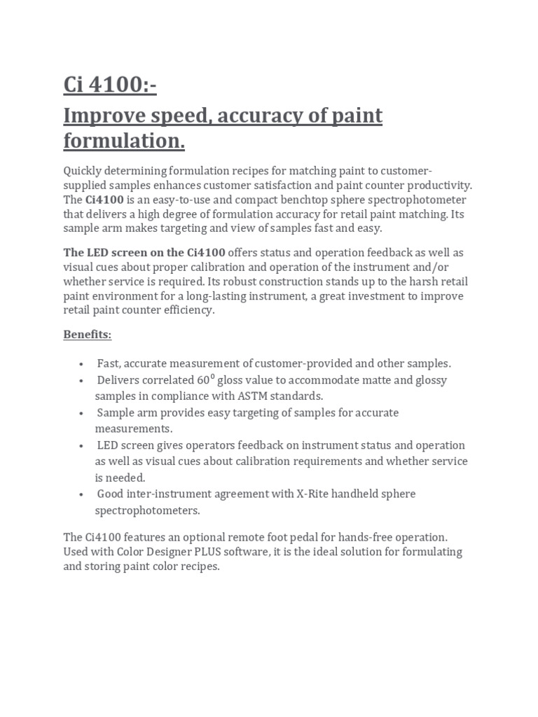 Ci 4100 Spectrophotometer | PDF | Spectrophotometry | Light Emitting Diode