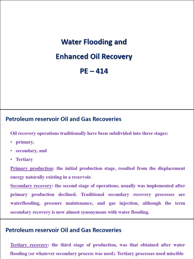 Water Flooding and EOR Lecture Slides 1 - 20 | PDF | Enhanced Oil ...