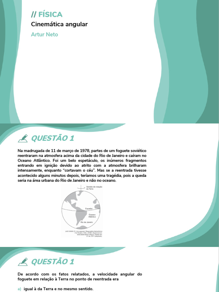 Slides Aula 1 | PDF | Terra | Velocidade