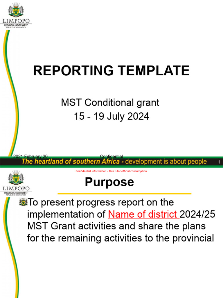 Template For The MST CG Meeting 15 - 19 July 2024 | PDF | Economies