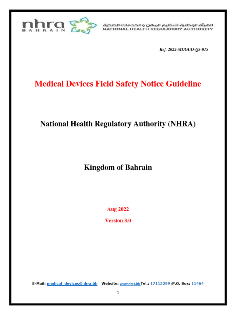 Medical Devices FSN Guidline Ver 3.0 - 022-MDGUD-Q3-015 | PDF | Medical ...