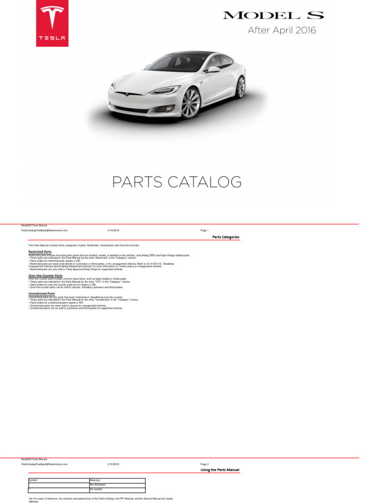 Model S PartsGuide NA Tesla Parts Catalogue From Cina Auto Parts | PDF ...
