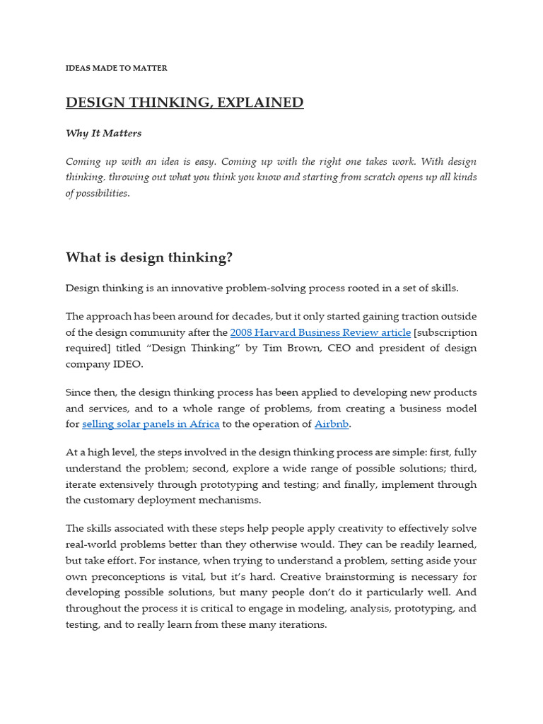 IDM-Design Thinking | PDF | Design Thinking | Thought