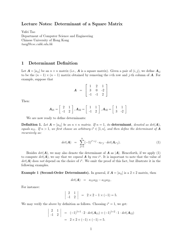 Matrix Det | PDF | Determinant | Matrix (Mathematics)