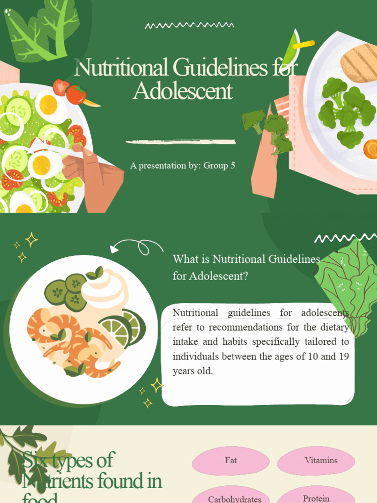 Nutritional Guidelines For Adolescent | PDF | Vitamin | Nutrition
