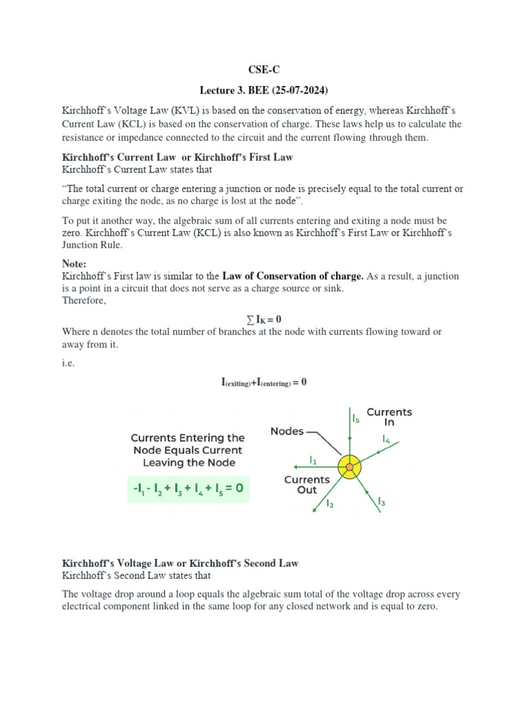 Lecture3 BEE | PDF | Voltage | Electrical Network