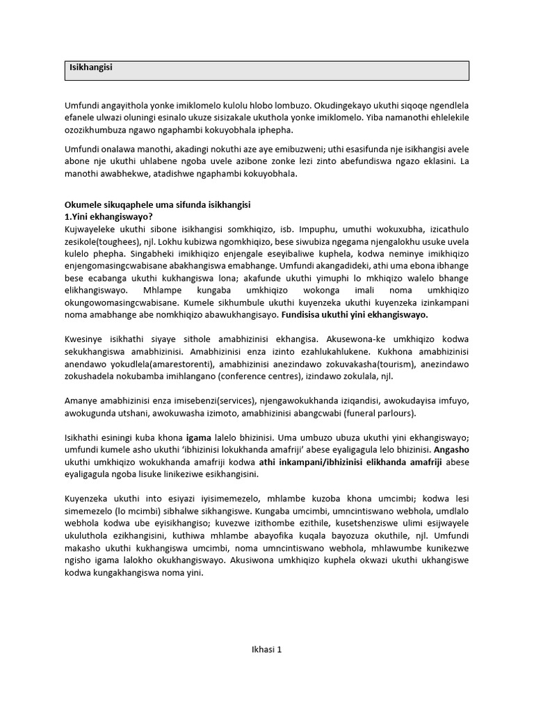 Isikhangisi: Amasu Nokufundwa Kwesikhangiso | PDF