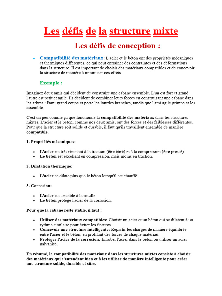 Défis des structures mixtes en construction | PDF | Développement ...