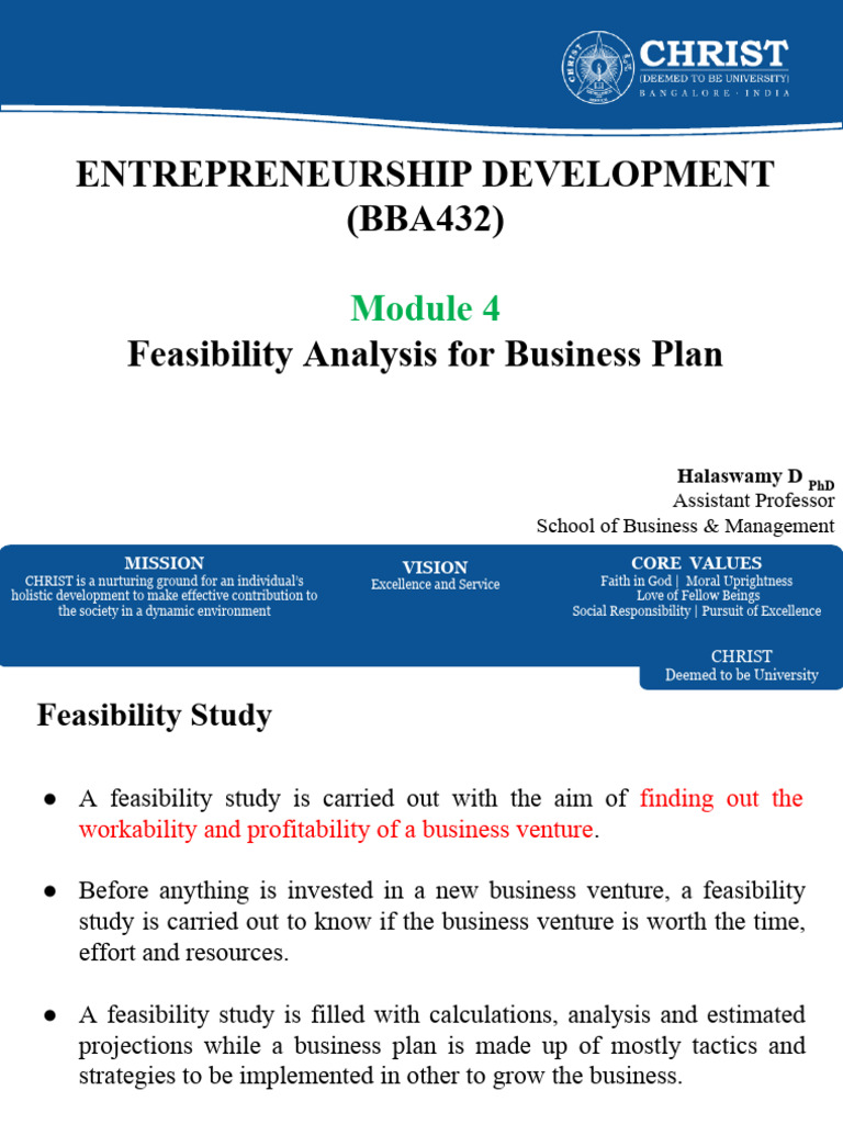 UNIT 4 Feasibility Analysis For Business Plan | PDF | Feasibility Study ...