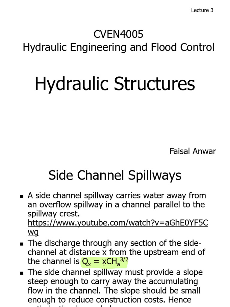 Side Channel Spillway Overview | PDF | Spillway | Pressure