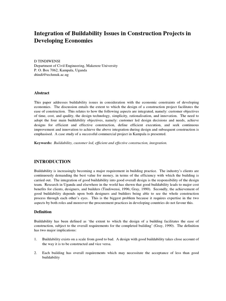 Buildability Conrad Plaza Uganda | PDF | Standardization | Customer