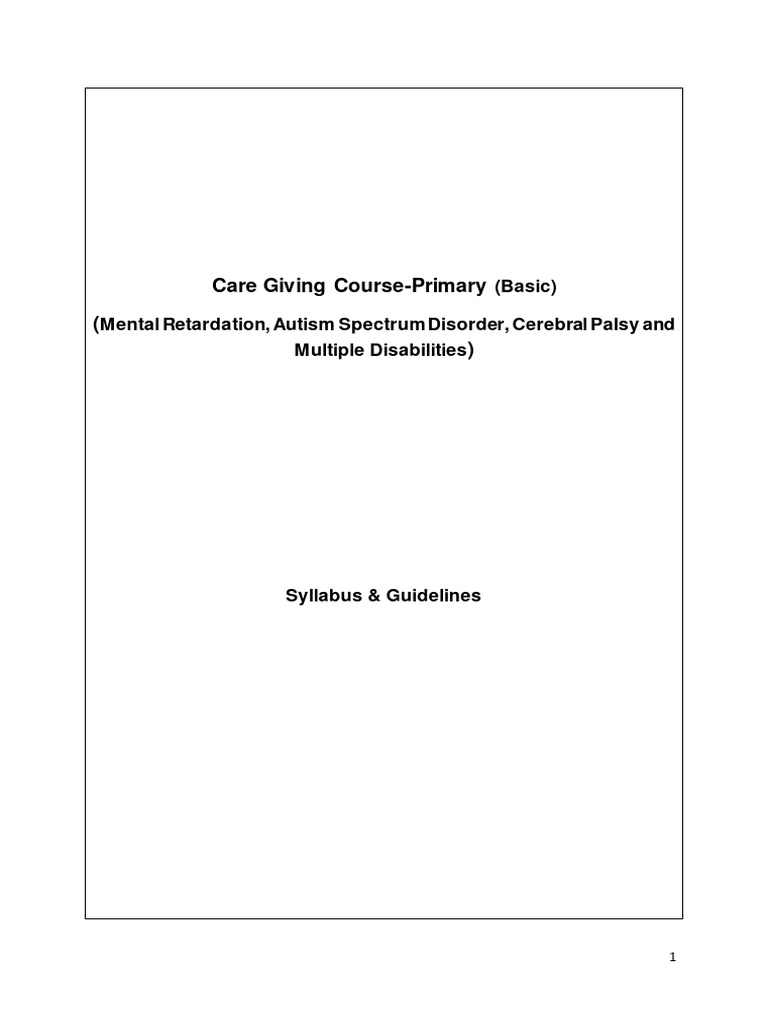 Caregiver Training for Disabilities Course | PDF | Disability | Caregiver