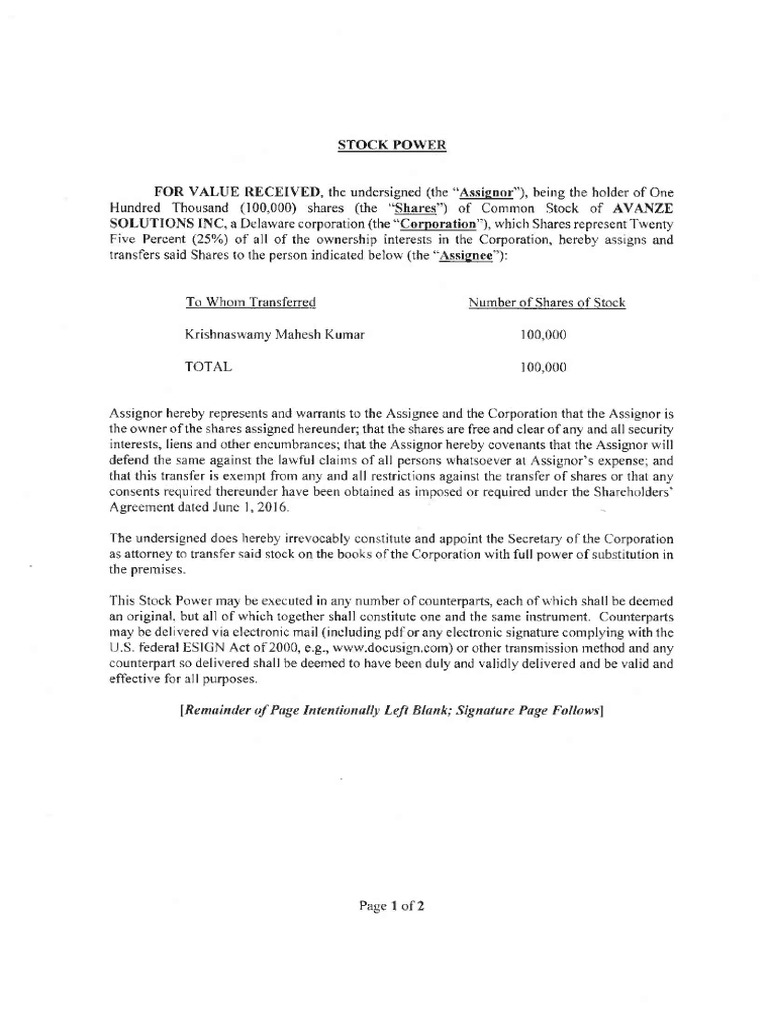 Stock Power | PDF