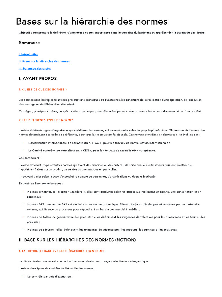 Bases sur la hiérarchie des normes | PDF