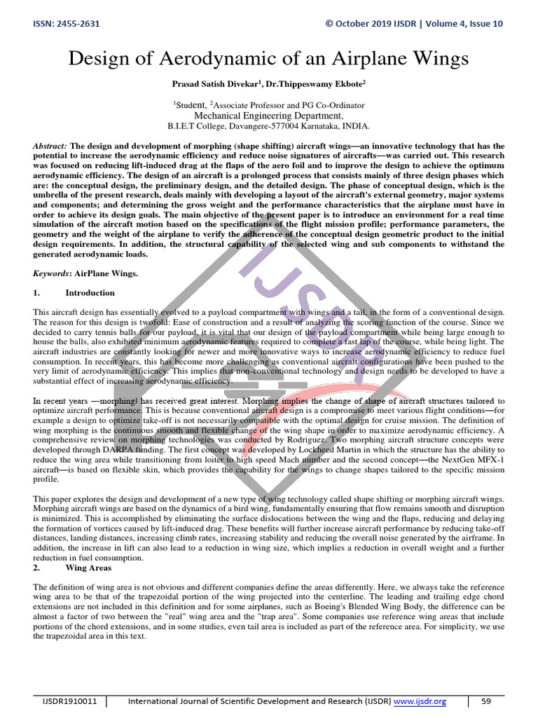 Design of Aerodynamic of An Airplane Wings | PDF | Airfoil | Aircraft