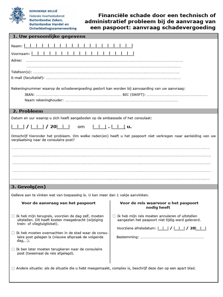 2020 NL - Aanvraag Schadevergoeding - Technisch of Administratief ...