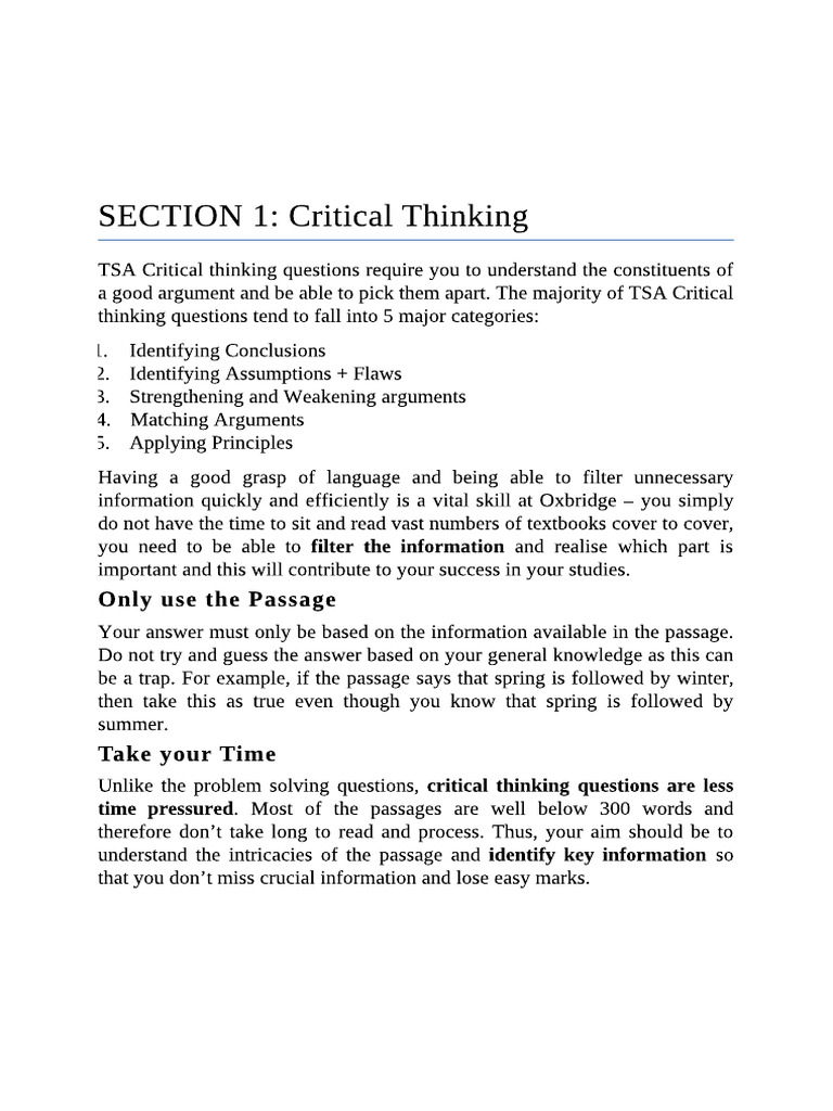 Critical Thinking | PDF