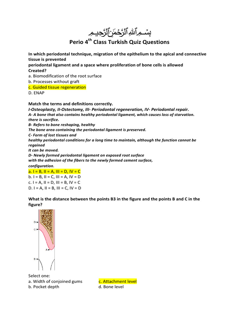 Periodontal Surgery Techniques Quiz | PDF | Periodontology | Dentistry ...
