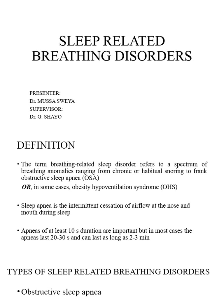 Sleep Related Breathing Disorders Pdf Sleep Apnea Breathing