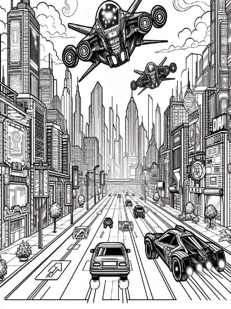 cyberpunk colouring 001 | PDF