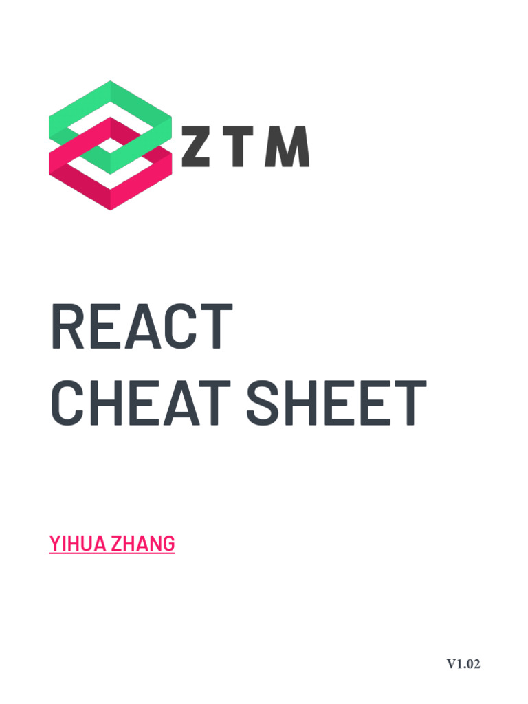 React Cheatsheet Zero To Mastery V1.02 | PDF | Java Script | Html