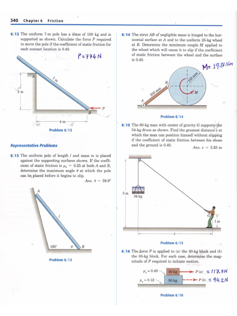 Tutorial-9-Friction I | PDF