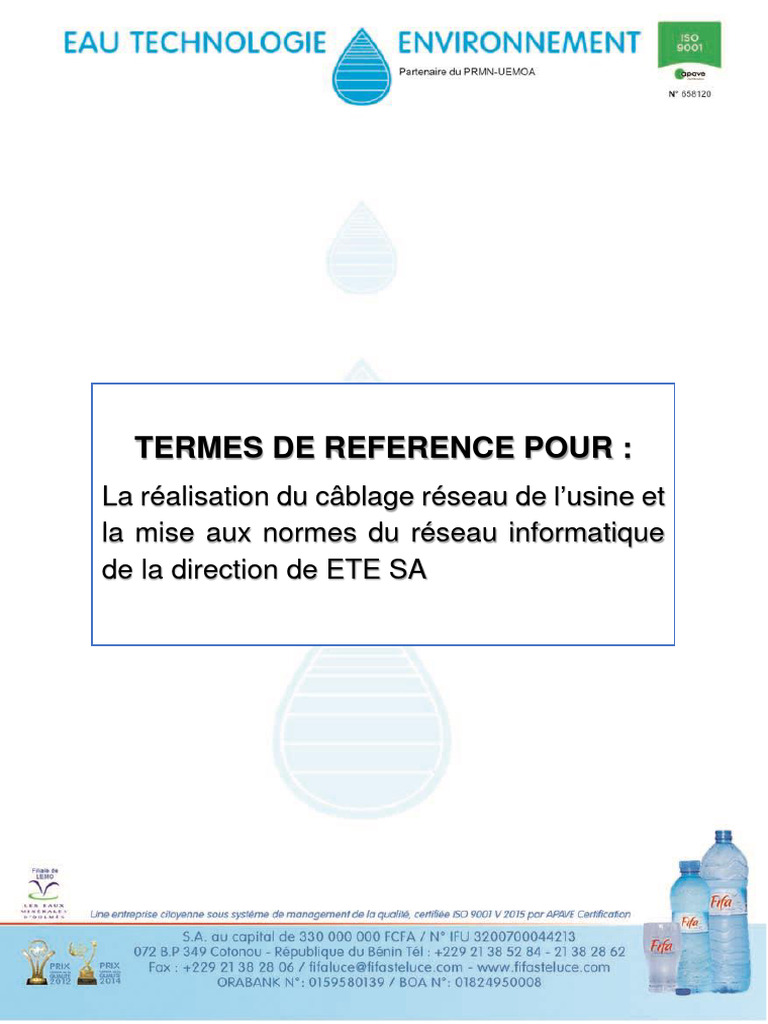 TDR Cablage Refonte reseauIT | PDF | Réseau informatique | Interopérabilité